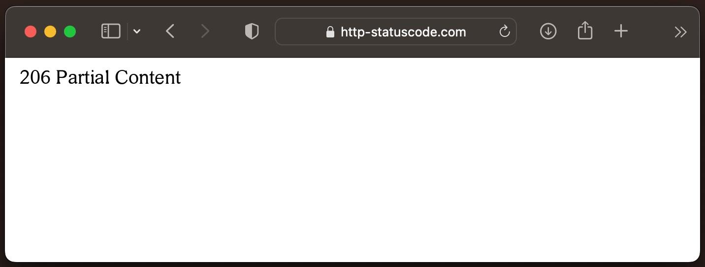 206 Partial Content HTTP 